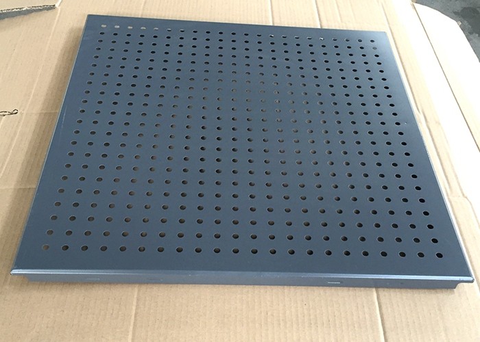 Grey Color Clip Perforated Metal Ceiling , Perforated Acoustic Panels ...