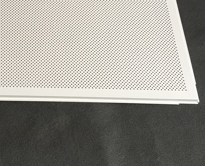 Acoustic Fireproof 595 X 595mm Perforated Metal Ceiling Tiles With ...