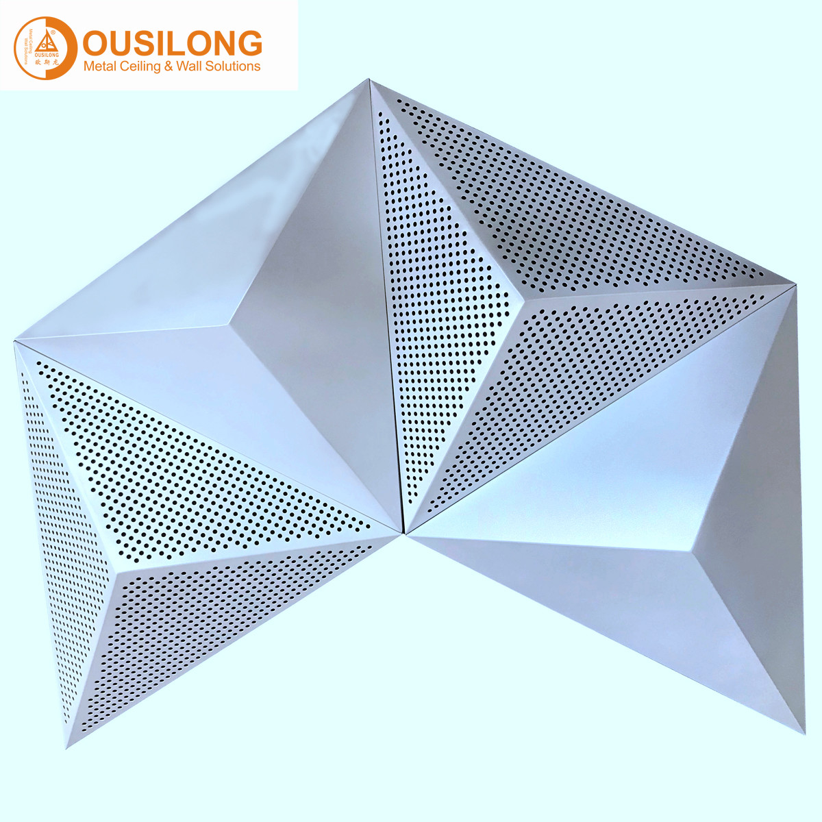 Decorative Pressed Snap Clip In 3D Triangle Ceiling Acoustical Special ...