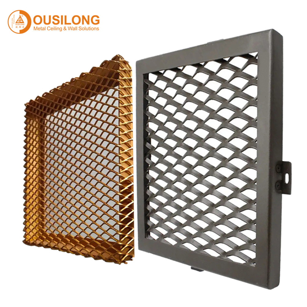 Commercial Building Decorated Materials Silver White Metal Mesh Wall ...