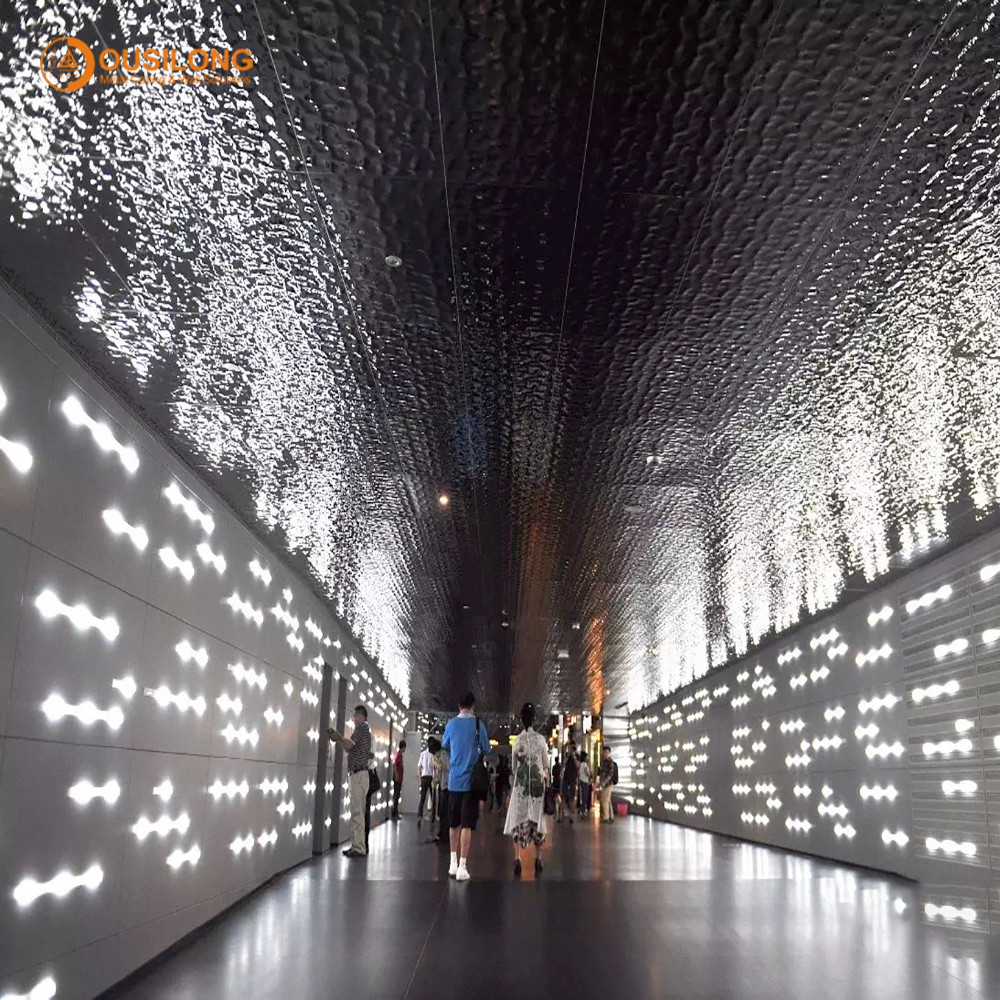 Commercial Buildings metal Decorative Cladding Panels 2.0mm Steel Wavy ...