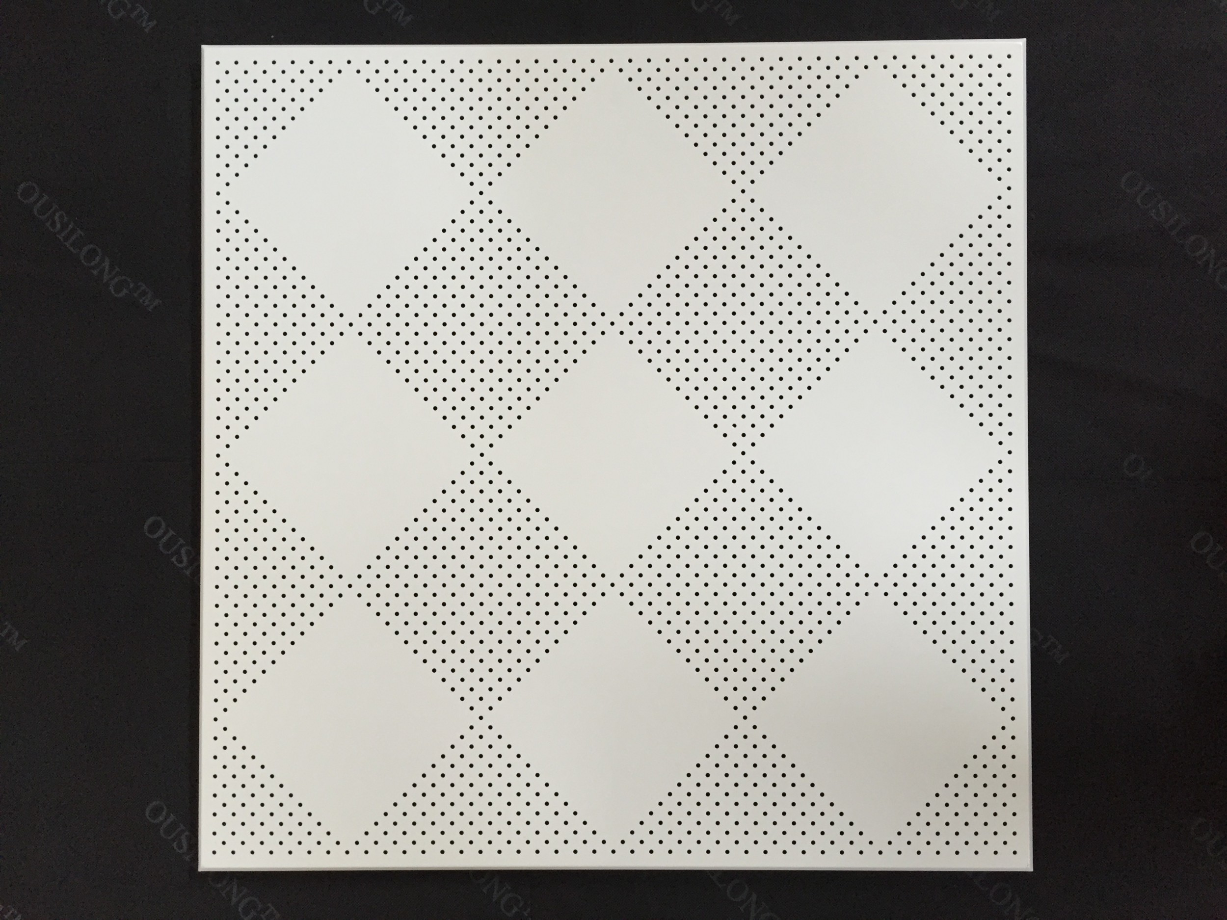 600 x 600 Fireproof Acoustic Aluminum Perforated Ceiling Panel for ...
