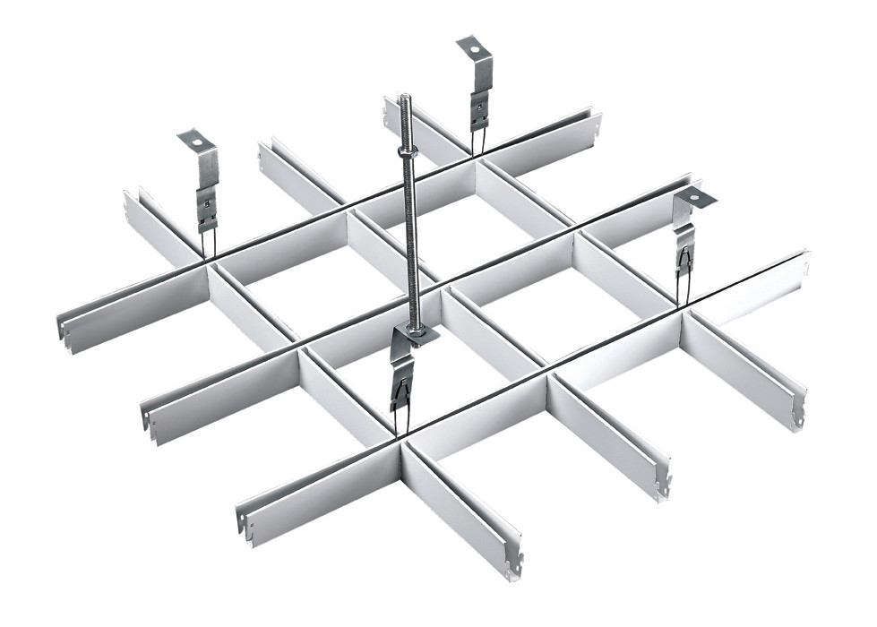 White Aluminum / Aluminium Suspended Open Cell Ceiling Decorative Metal ...