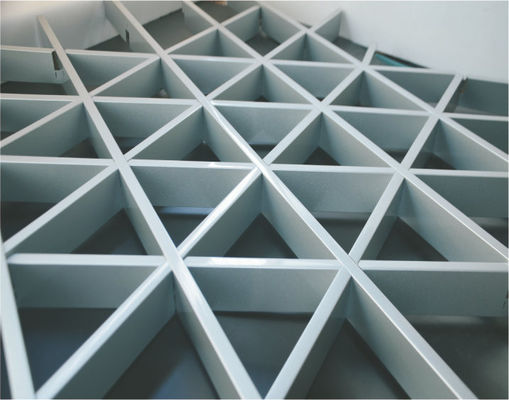 Wide Suspension Grid Metal Ceiling , Grille Open Cell Ceiling Tiles