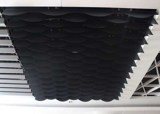 Perforated Round Pipe Drop Aluminum Baffle Ceiling For Airport White Color