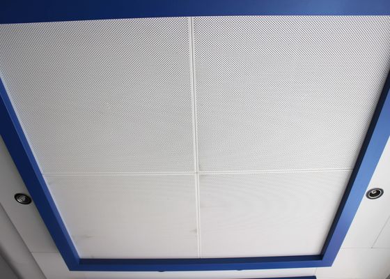 Fireproof Colored Perforated Aluminum Ceiling Panels , Commercial Drop ...