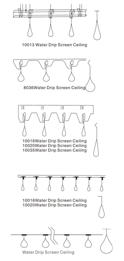 indoor Commercial Drop Ceiling Tiles / Water Drip strip Linear Metal ...
