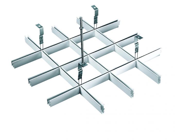 Wide Suspension Grid Metal Ceiling , Grille Open Cell Ceiling Tiles