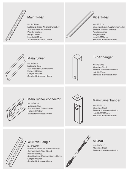 Suspended Ceiling Accessories Ceiling T Grid Powder Coated Or ...