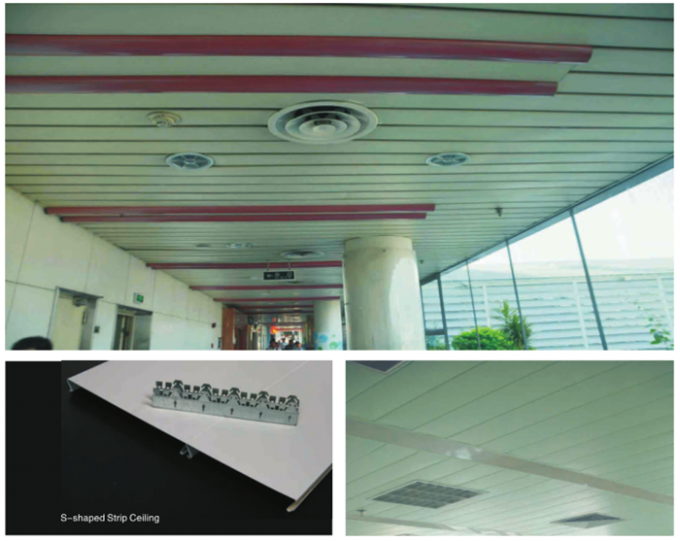 SGS Tested Windproof S-shaped Beveled Edge Aluminum Linear Suspended ...