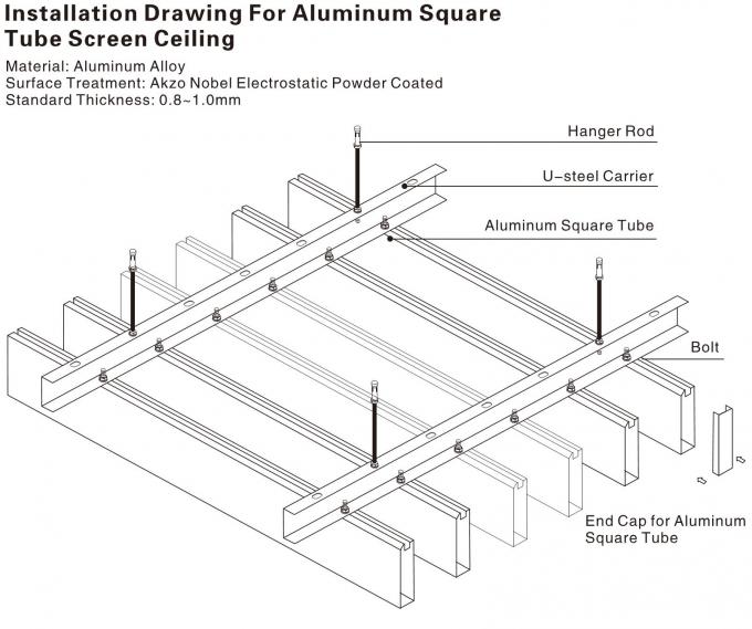Profile Extrude Tube 6063 Aluminum Linear Metal Baffle Commercial ...
