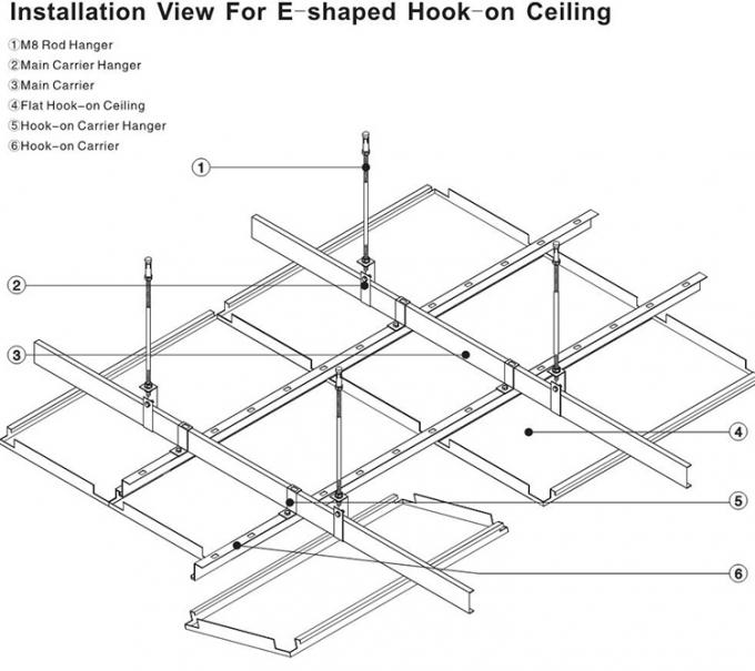 Fireproof Lay In Ceiling Tiles E Shape Hook On 3003 Perforated Aluminum ...
