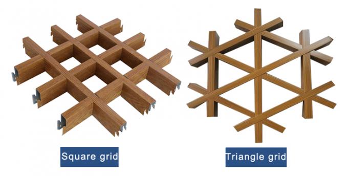 Latticed Grille Suspended Metal Ceiling Powder Coating False Square ...