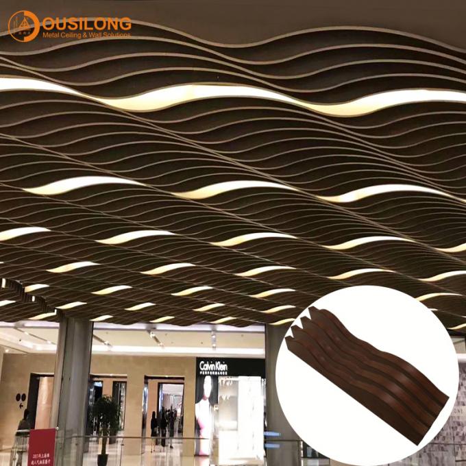 waterproof Suspended Ceiling Tiles Novel Design Curved Aluminum Baffle ...
