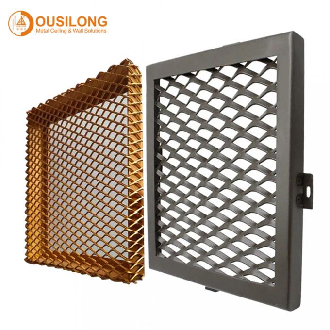 Interior Galvanized Iron Wire Expanded Metal Mesh Ceiling / Silver ...