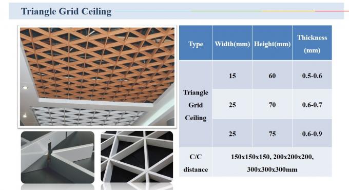 White Powder Coated 625x625mm Aluminum 0.5mm Metal Grid Ceiling With ...